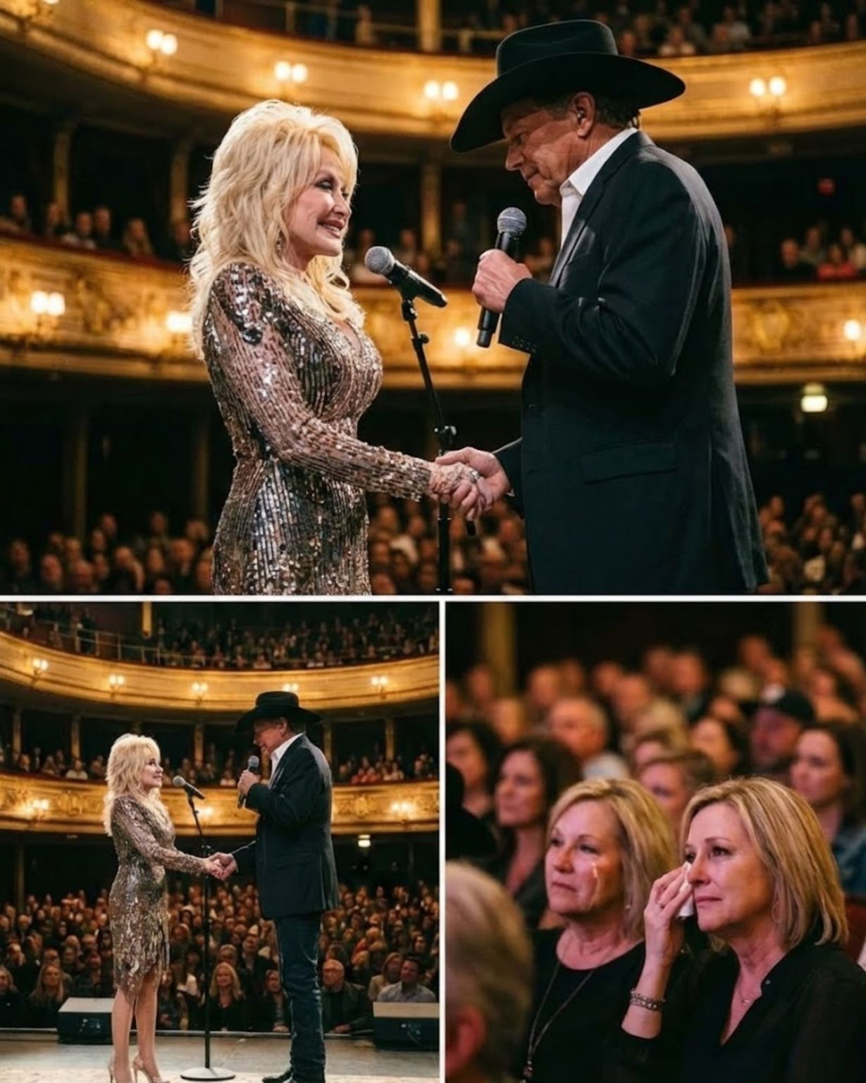 WHEN GEORGE STRAIT REACHED FOR DOLLY PARTON’S HAND, NO ONE IN THE ROOM ...